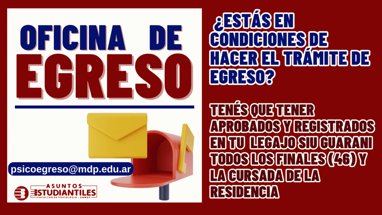 Trámite de Egreso – Facultad de Psicología Universidad Nacional de Mar ...